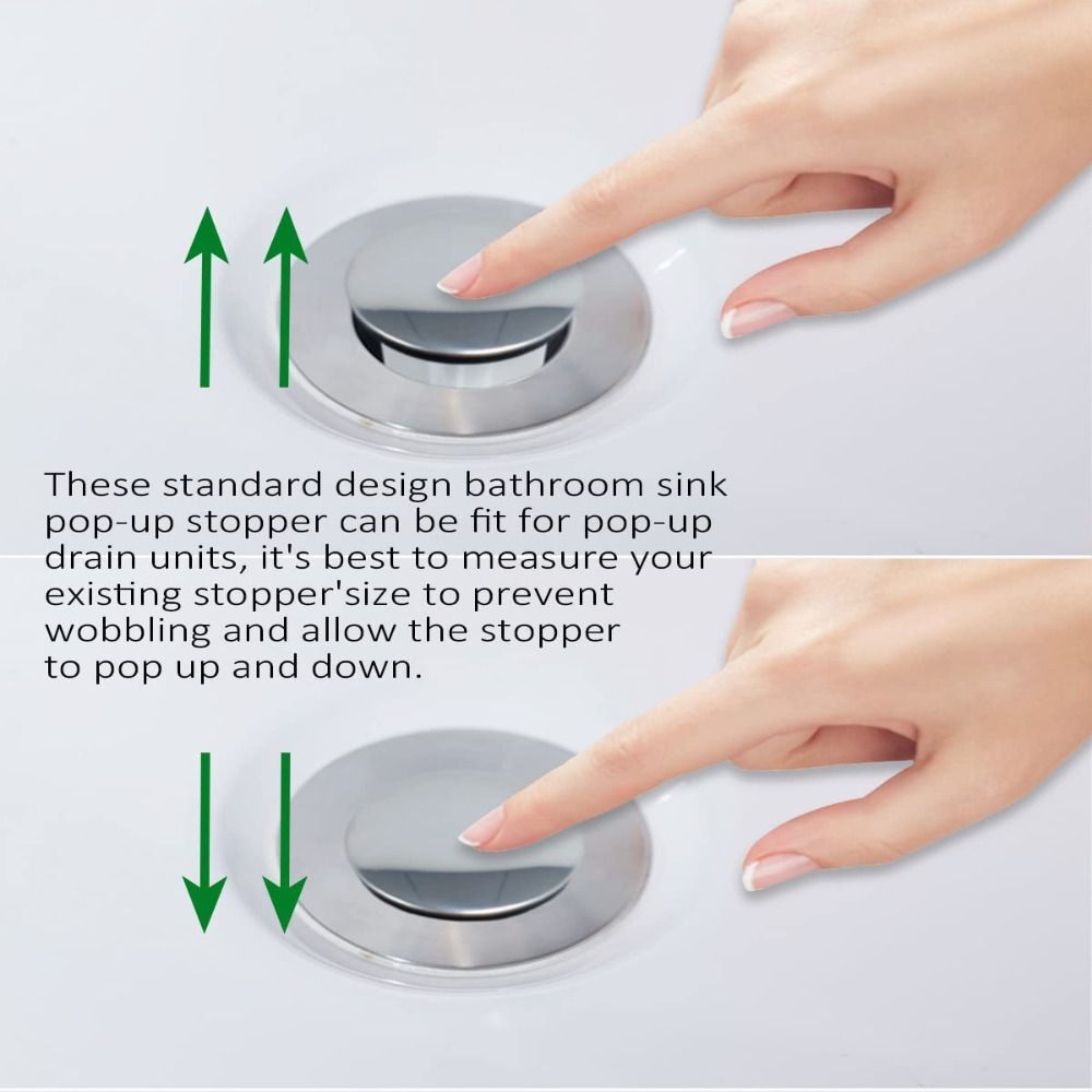 Dimensions Mounting Hole Retractable Universal Pop-Up Stoppers Bathroom ...