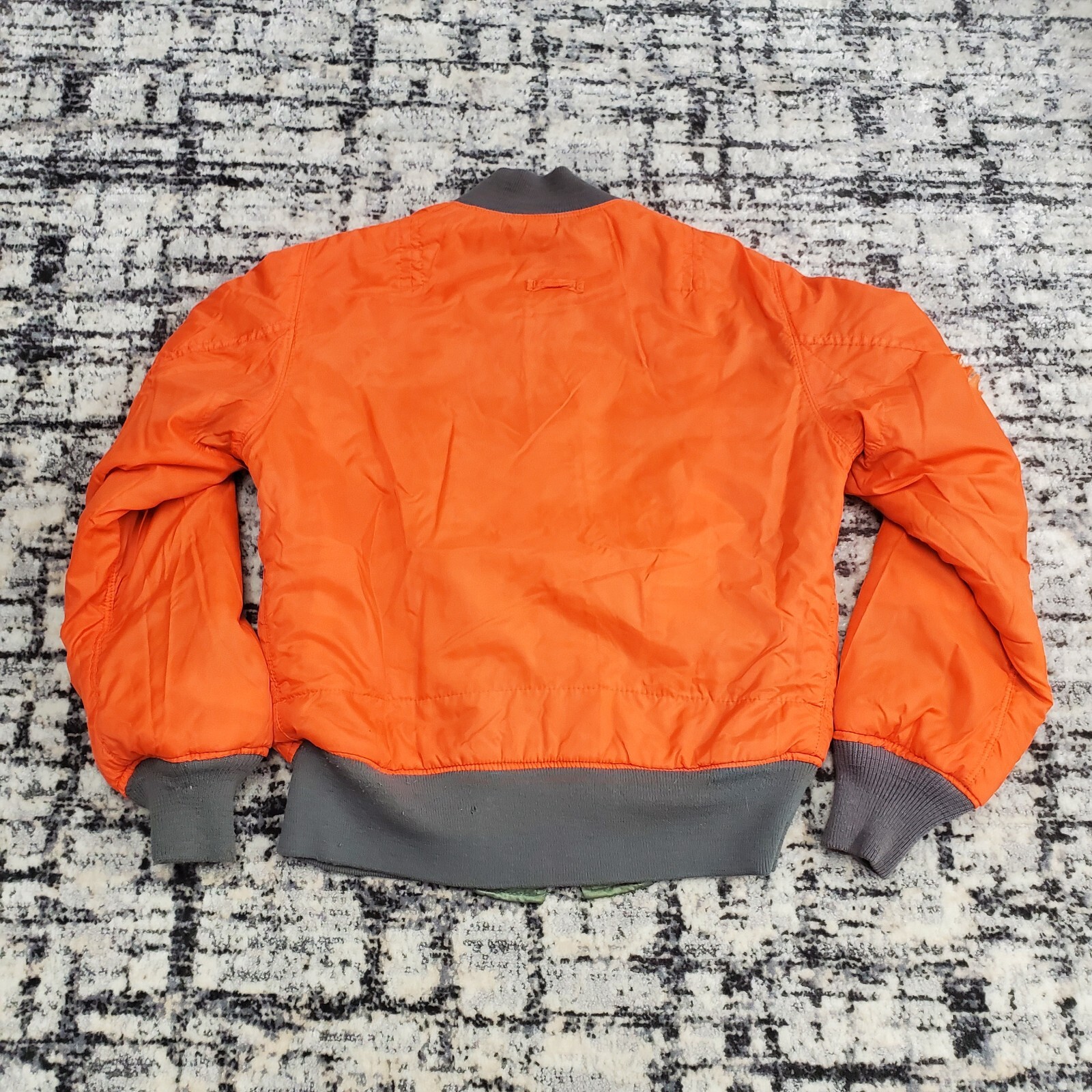 Vtg 80s Flight Jacket Flyers Man Intermediate MA-1 S OG Reversible ...