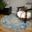 Traditional Navy Living Room Rugs Small Large Medallion Rugs Round ...