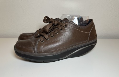 MBT Women Brown Leather Ortho Curved Rocker Bottom Shoes Lace Up US 10 ...