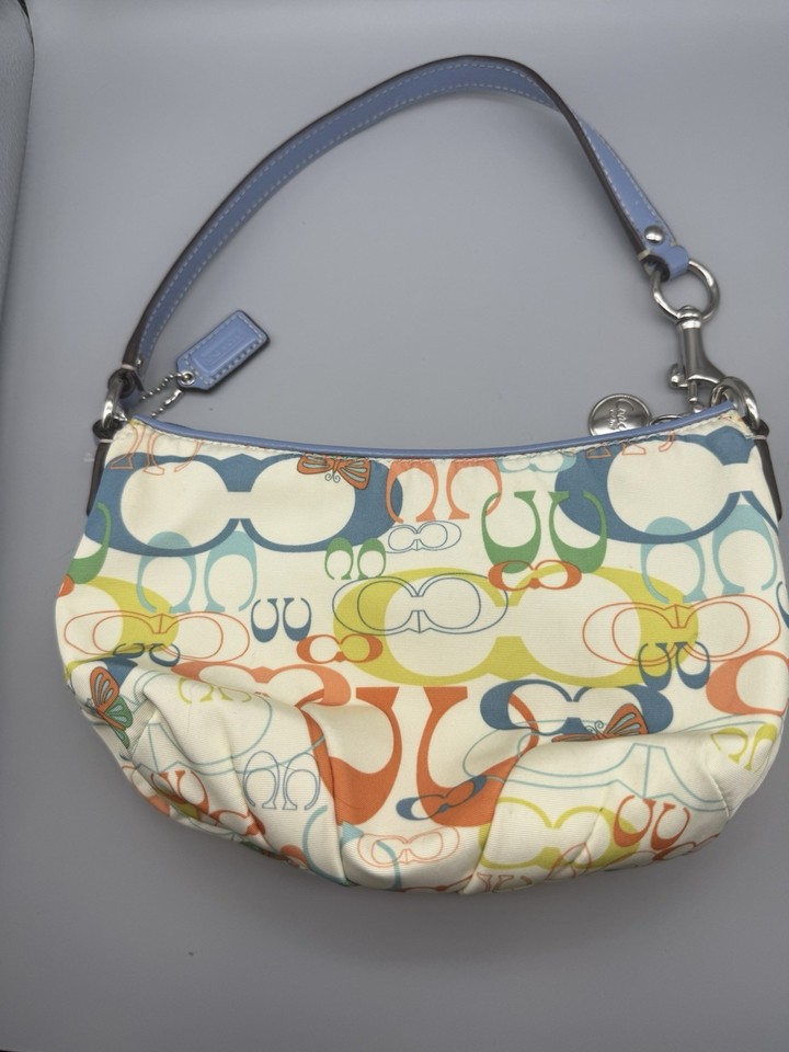 Coach Optic Signature C Butterfly Print Handbag Zip Small Purse Hobo ...