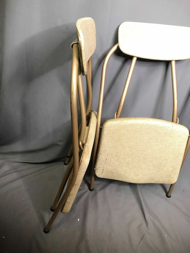 Hamilton Cosco Vintage Metal Folding Chair Padded Pair Lot Model 90 ...