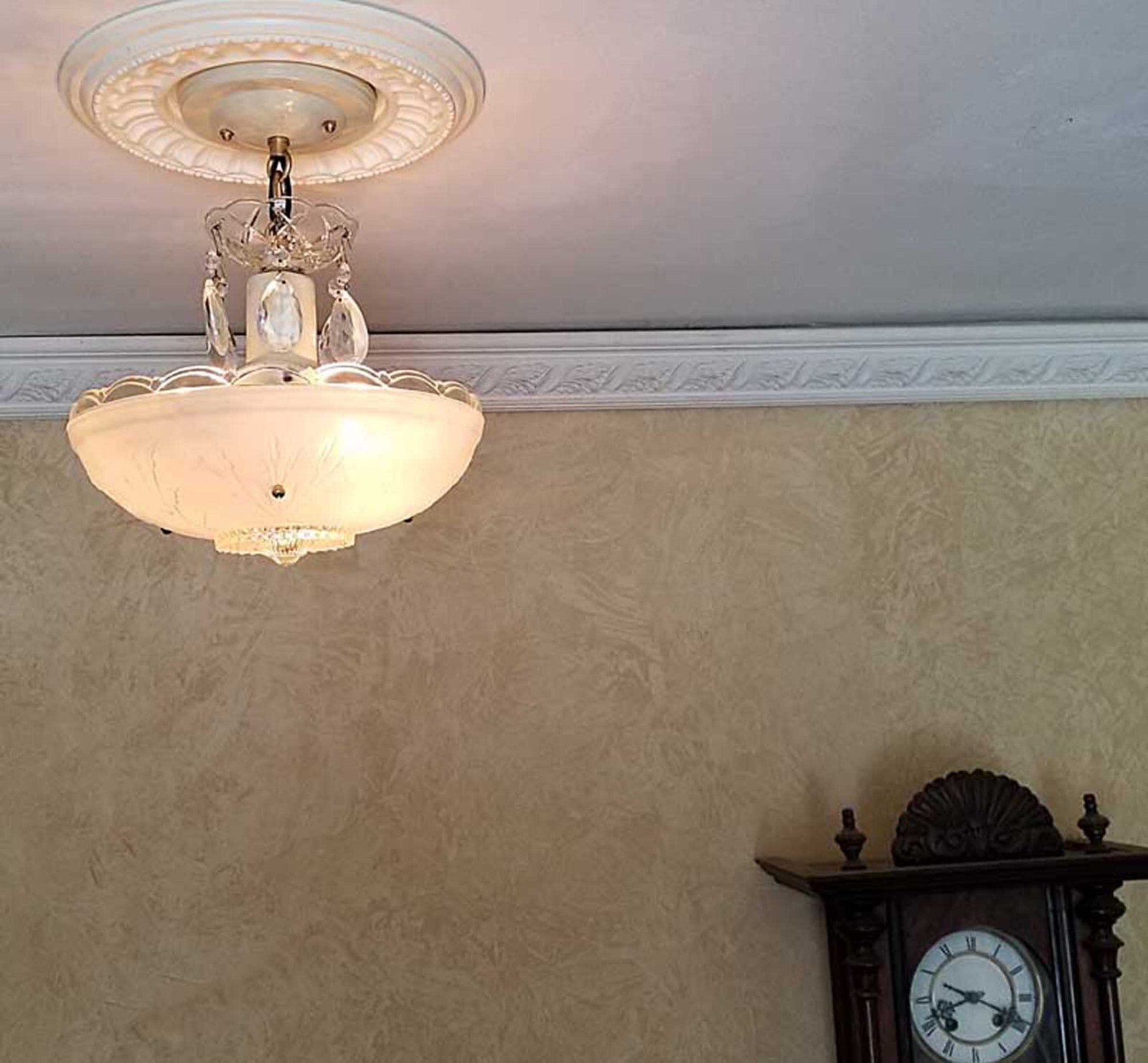 815b Vintage antique Ceiling Light Lamp Fixture glass shade Chandelier ...