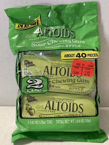 Vintage 2006 Altoids SOUR APPLE Chewing Gum 2 Pack Sealed Package 40 ...