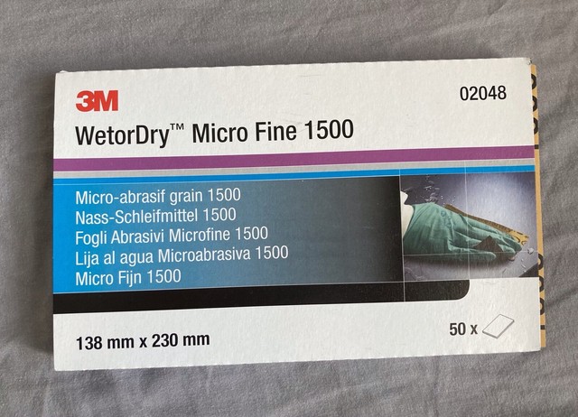 3M 02048 Micro Fine 1500 Grit Wet and Dry 50 Sheets X 10 for sale ...