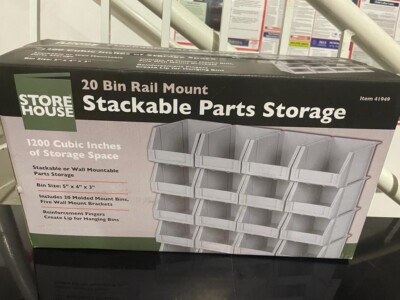 20 Bin Rail Mount Stackable Parts Storage | eBay