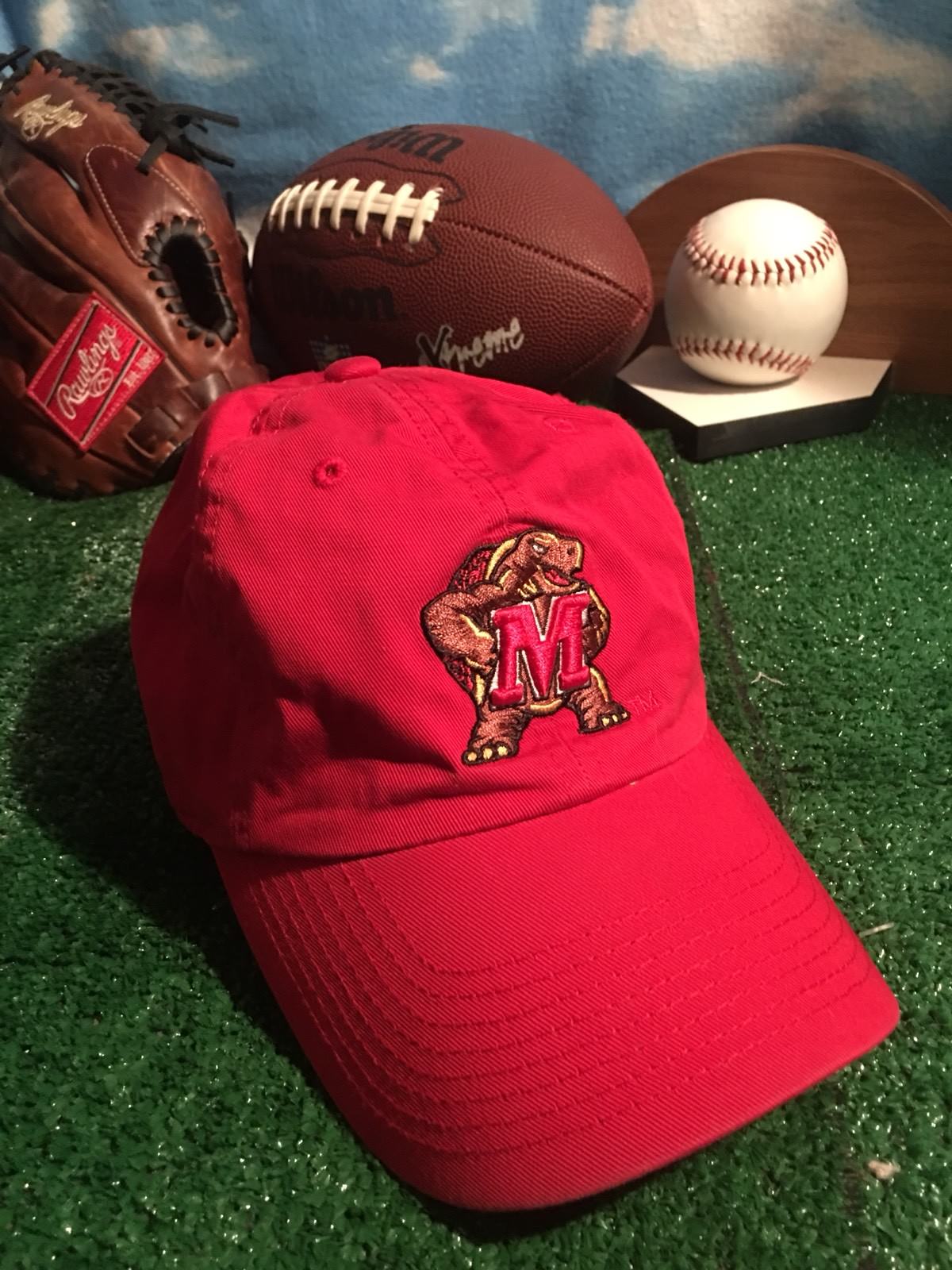 UNIVERSITY OF MARYLAND hat small TERPS terrapins red baseball fitted ...