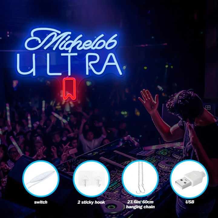 Beer usb Neon Sign LED sign for Wall Decor Dimmable Beer Neon Signs Bar ...