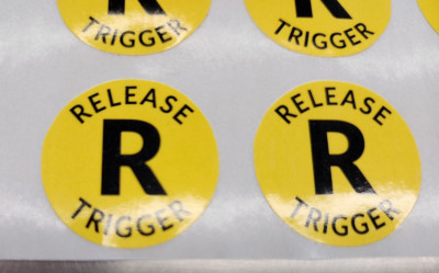 RELEASE TRIGGER Sticker/labels for shotgun safety (quanity 12) | eBay
