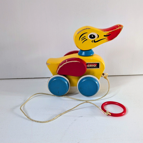 Brio Wooden Duck Pull Toy Vintage 1960’s? Pull Along Child’s Toy ...