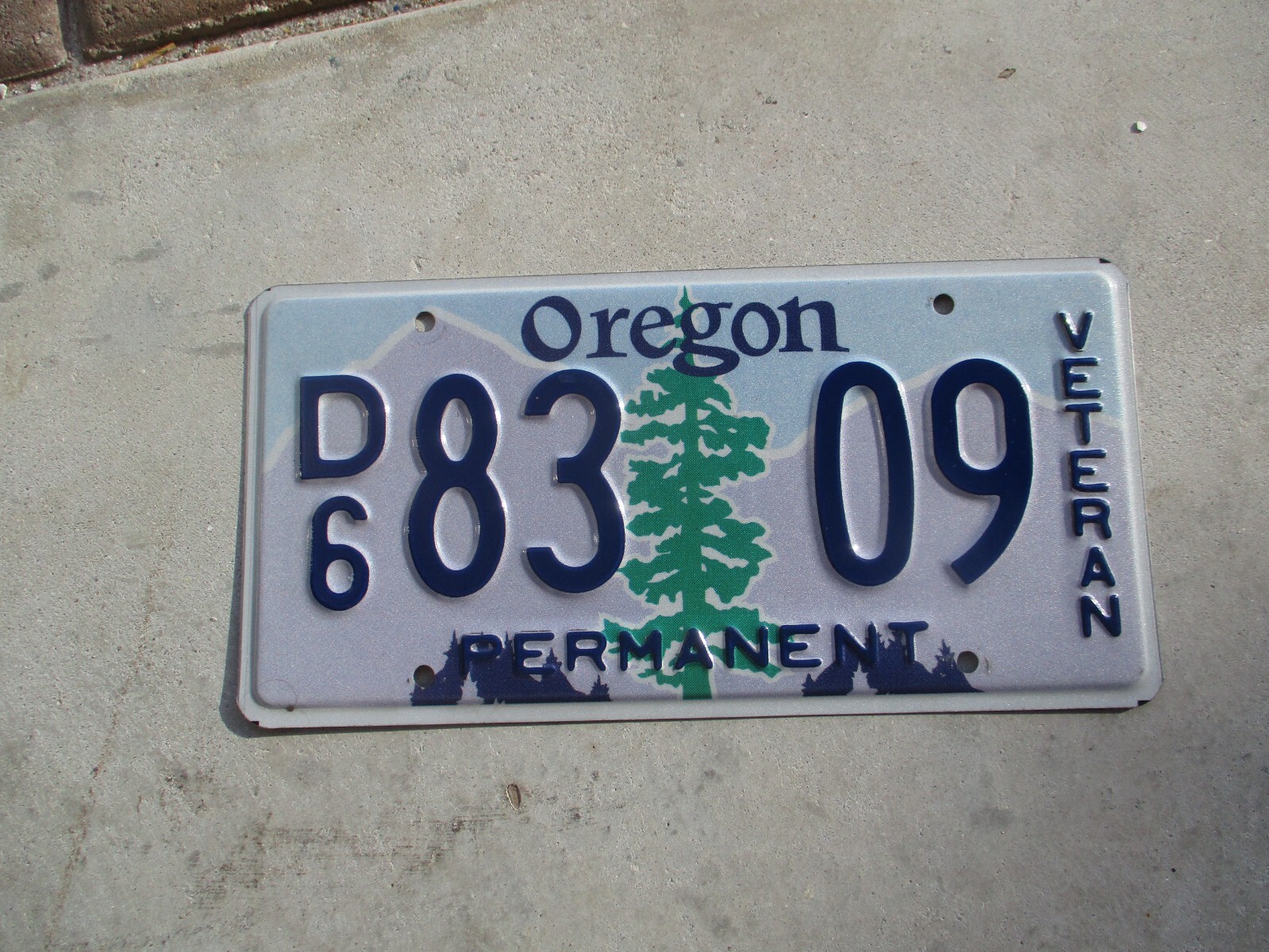 Oregon Veteran Permanent license plate # 83 09 | eBay