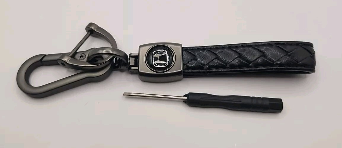 Honda Leather Keychain Car Key Ring With D Ring Fob Holder NEW | eBay