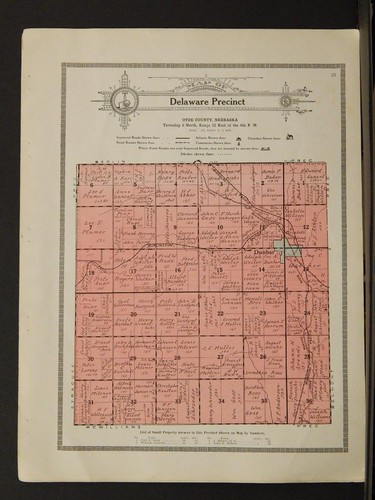 Nebraska Otoe County Map Delaware Precint (Township) 1917 Y8#89 | eBay