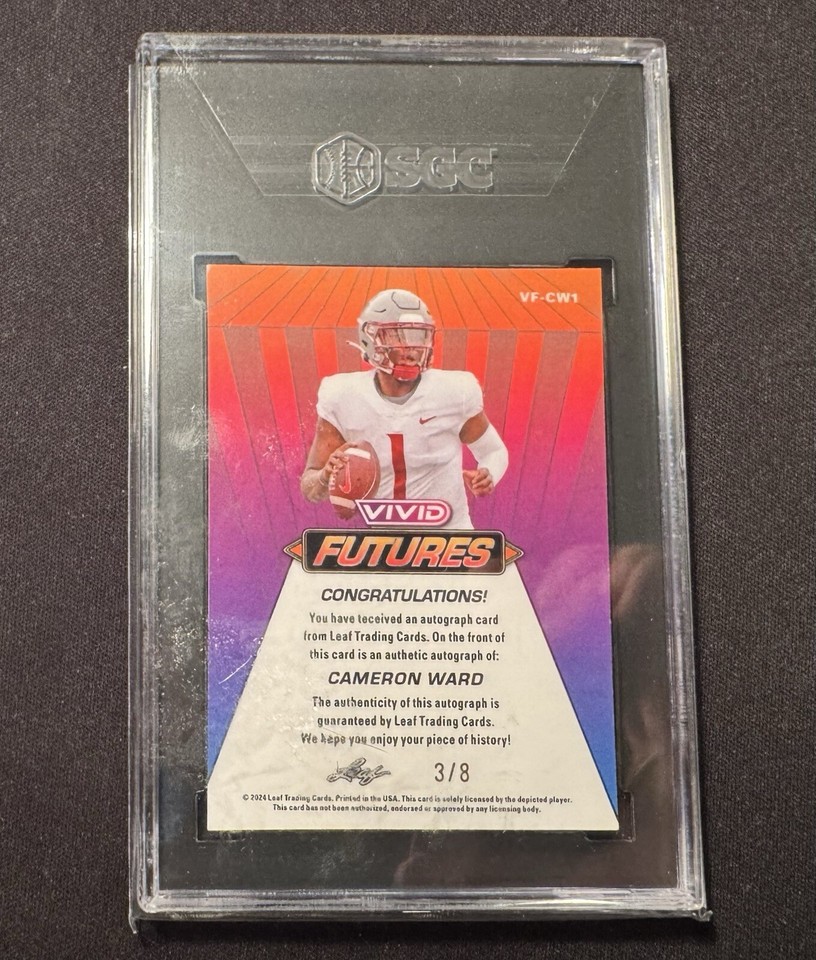 2024 Leaf Vivid Cameron Ward Futures Autograph Red 3/8 SGC 8.5 | eBay