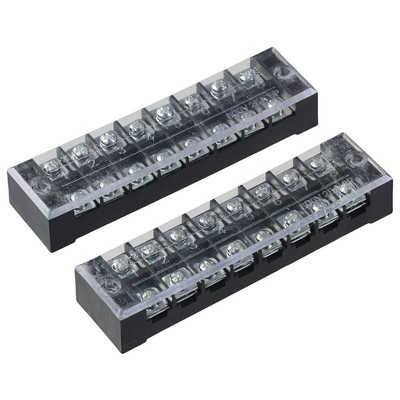 2pcs Double Row Terminal Strip 8 Position Terminal Strip Block Power ...