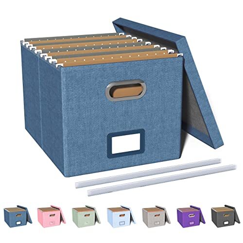 File Organizer Box,Filing Box with Lid,File Box for 1 pack Dark-blue | eBay
