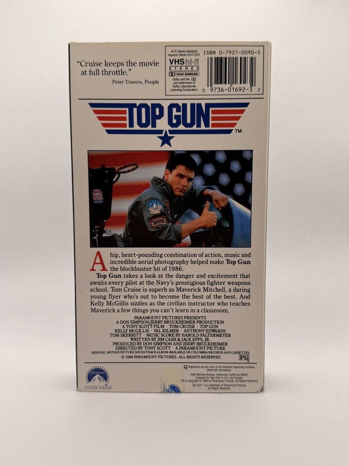 Top Gun Vintage 1986 Collectible VHS Tape GREAT CONDITION VHS Tom ...
