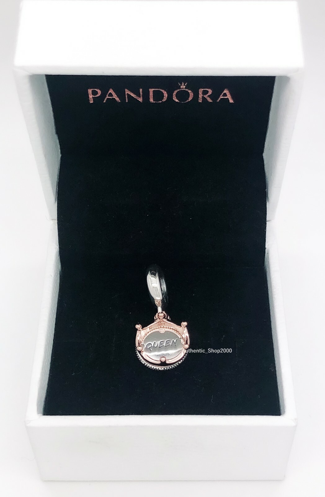 NEW PANDORA Rose 14K Gold + Silver Queen & Regal Crown Charm Pendant ...