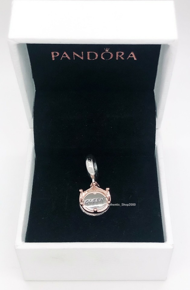 NEW PANDORA Rose 14K Gold + Silver Queen & Regal Crown Charm Pendant ...