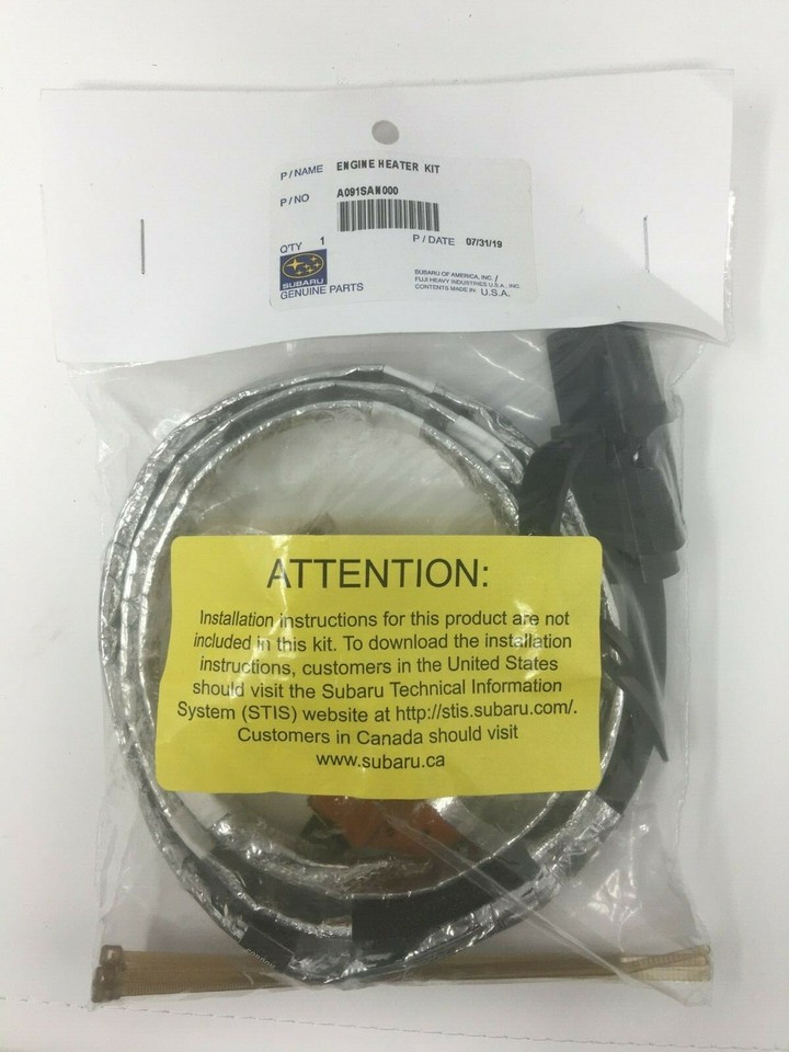 2020-2025 Subaru Outback & Legacy OEM Engine Block Heater | A091SAN000 ...