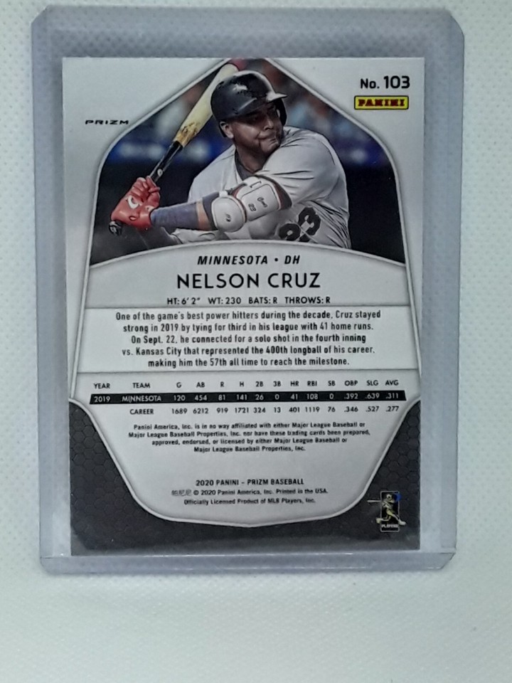 Nelson Cruz 2020 Prizm Baseball - #103 SILVER - Minnesota Twins | eBay