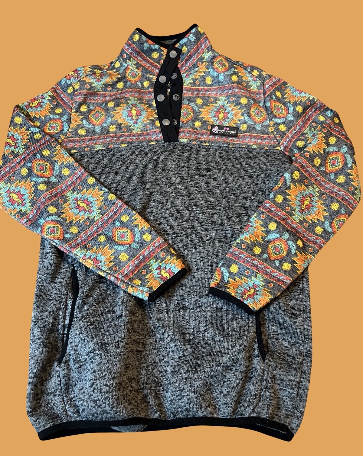 SIMPLY SOUTHERN Aztec Turtle and Seahorse Print Pullo… - Gem