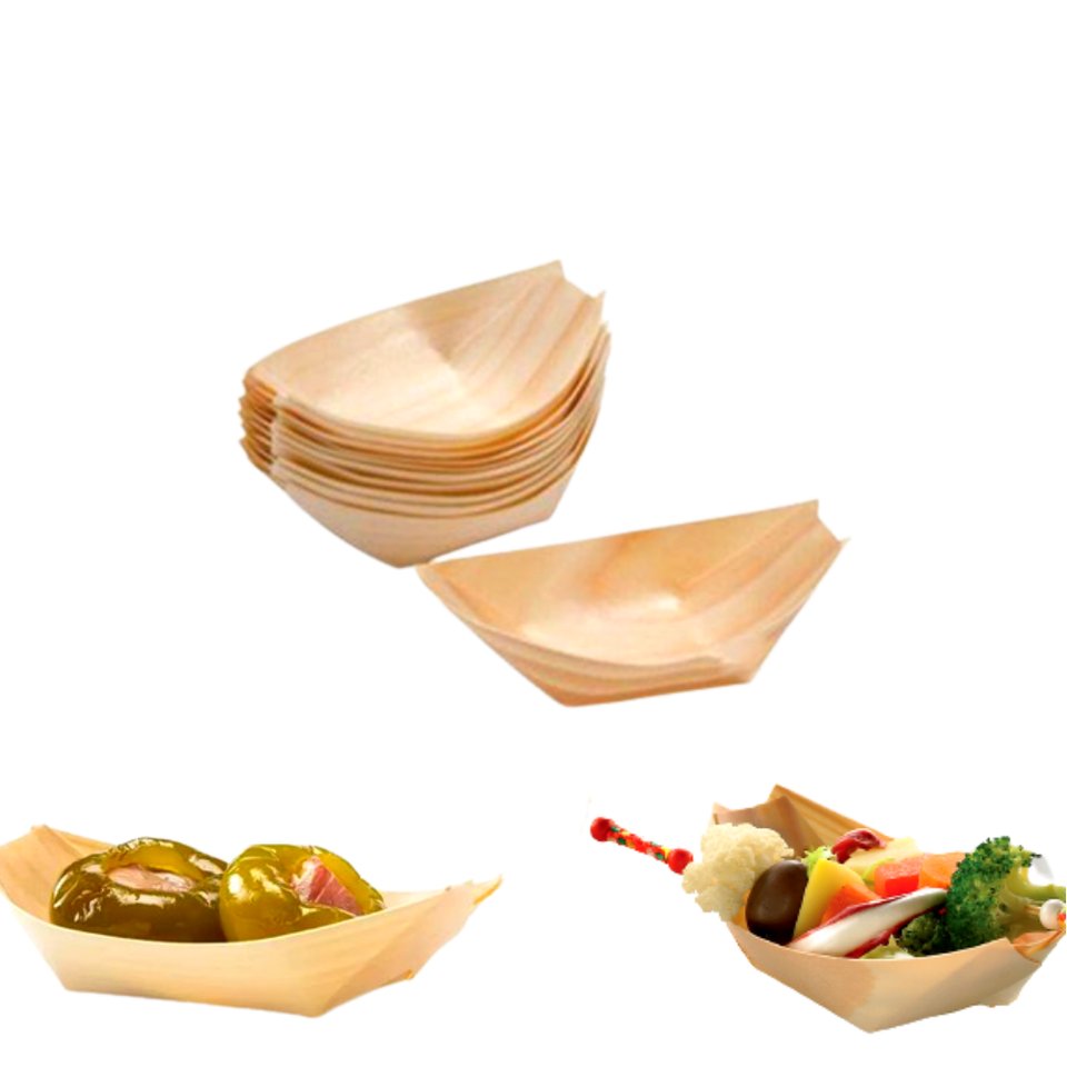 Sushi Serving Wooden Bamboo Boats Platter Tray Disposable Food ...