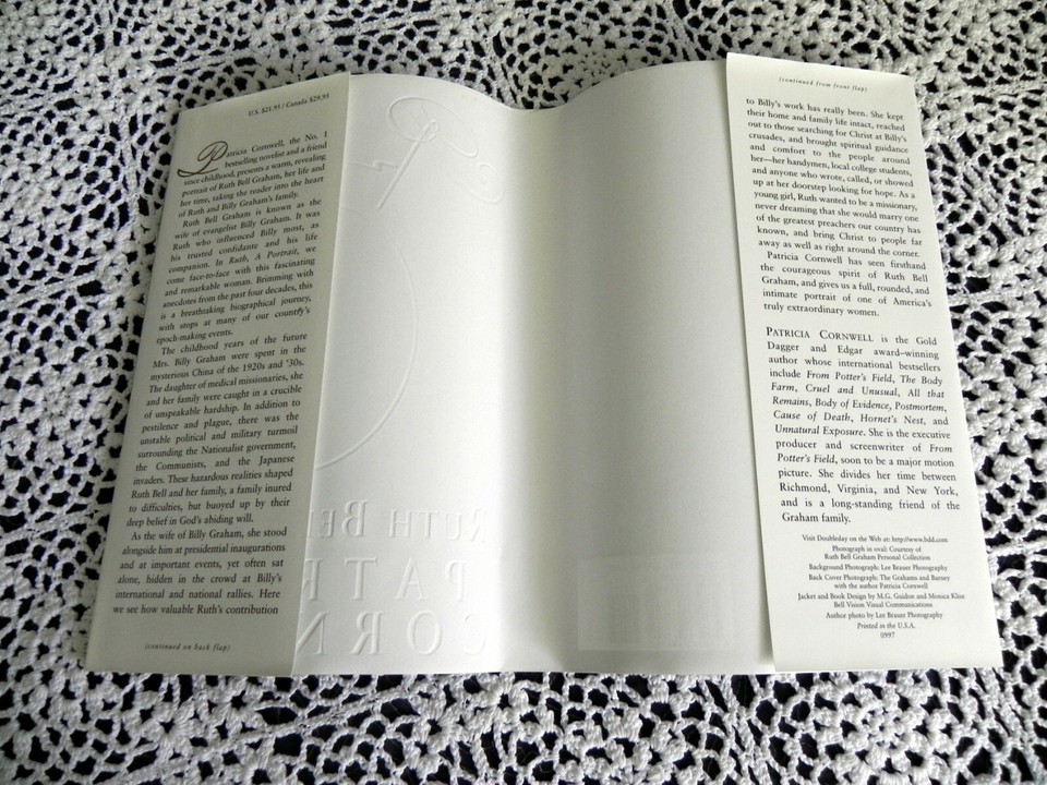 Ruth a Portrait by Patricia Cornwell SIGNED by Cornwell About Ruth ...