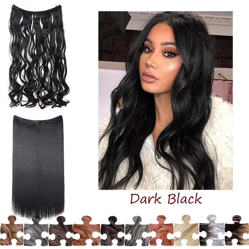 Secret Wire In Hair Piece Extensions Invisible Head Band Thick as Human ...