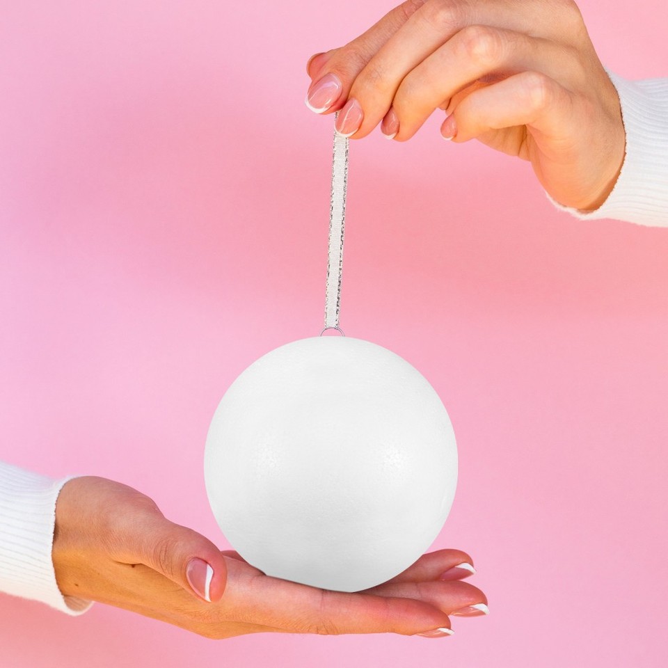 6pcs White Hollow Foam Spheres for DIY Crafts Wedding Painting ...