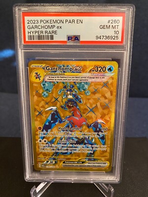 PSA 10 Garchomp Ex 260/182 Gold Full Art Hyper Rare Pokémon Paradox ...