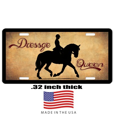 Dressage queen license plate car truck SUV tag Tan & black | eBay
