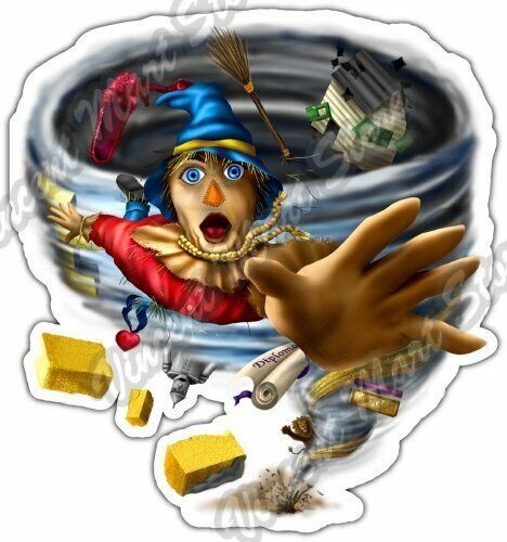 Wizard Oz Twister Tornado Fantasy Dorothy Car Bumper Vinyl Sticker ...