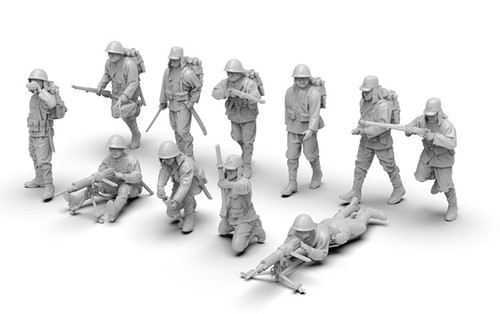 1/72/64/35 World War II Japanese Soldier Miniature Soldier Model 11pcs ...
