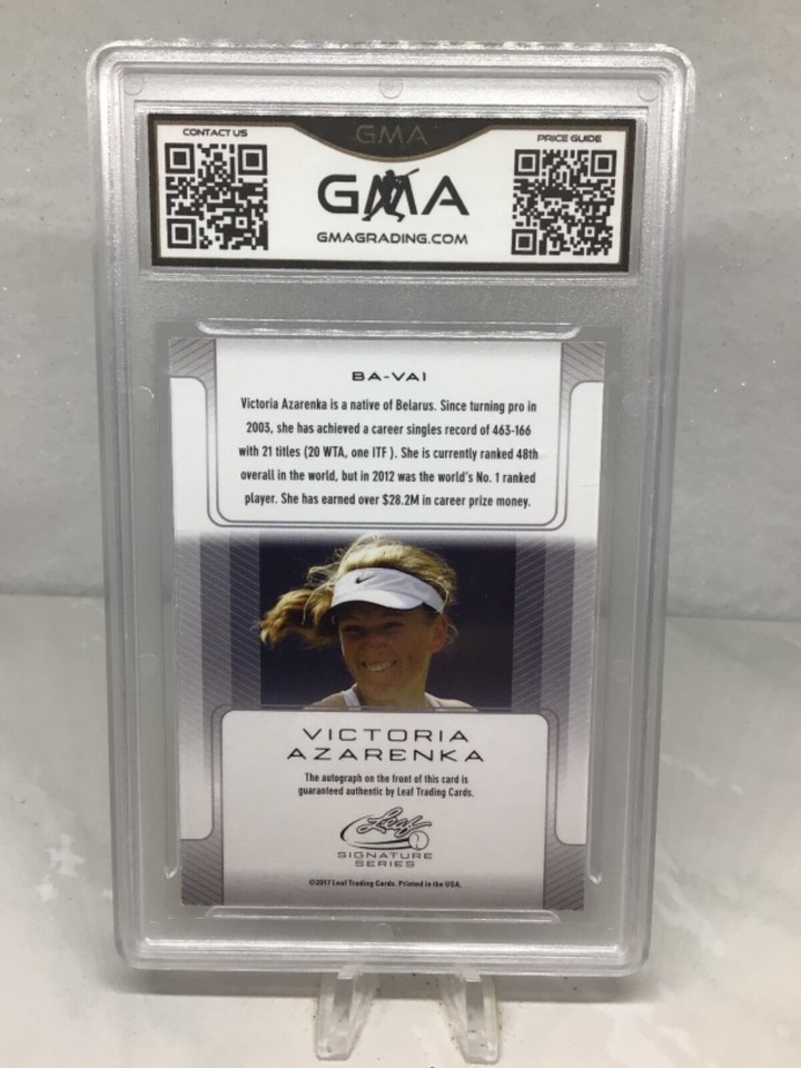 2017 Leaf Signature Red 5/5 #BA-VA1 Victoria Azarenka GMA 10 | eBay
