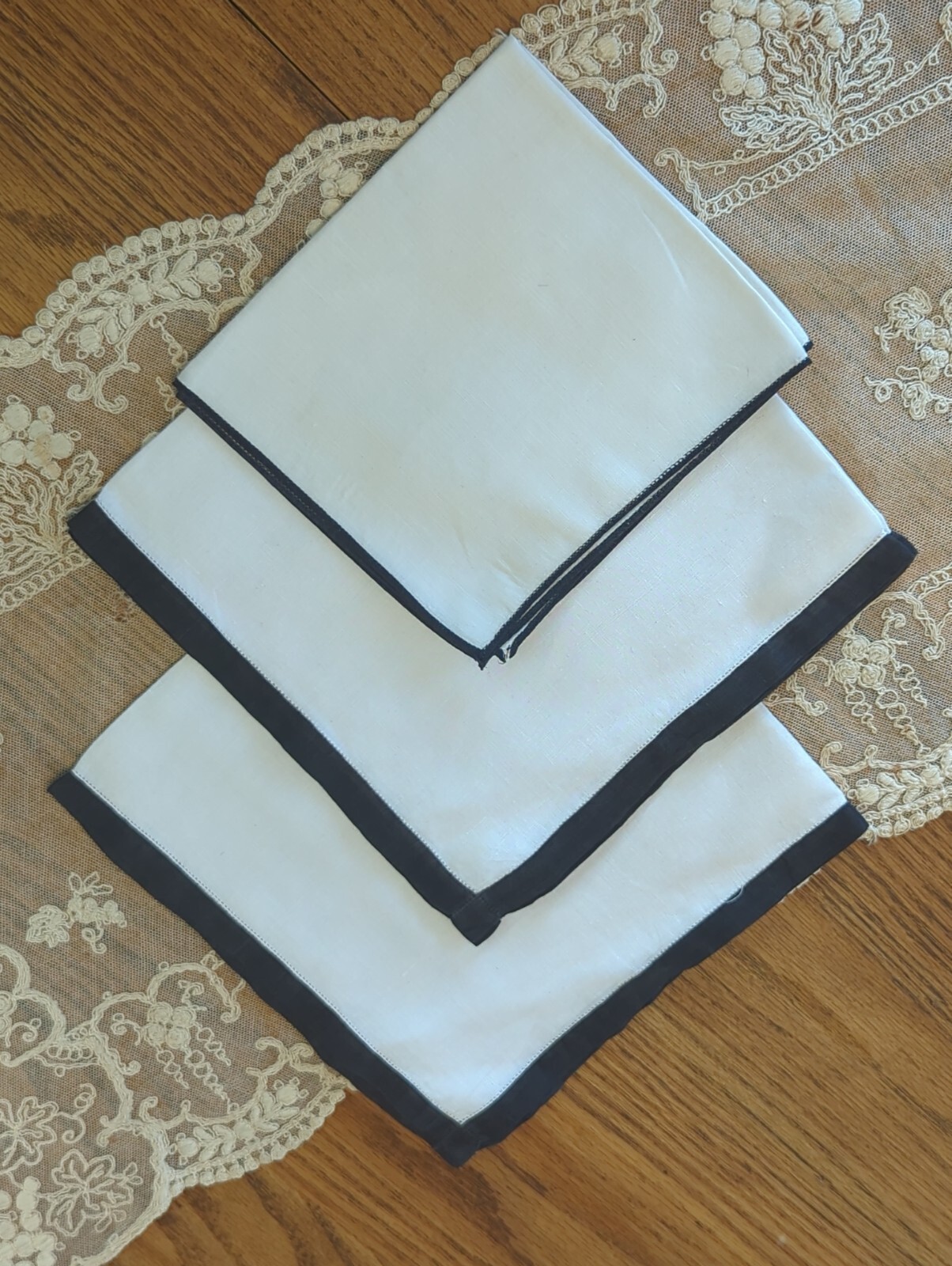 Antique Victorian, Edwardian Era Mourning Handkerchie… - Gem