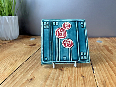 SCOTTISH CAROL SINCLAIR CERAMICS POTTERY SECESSIONIST ROSE TILE ...