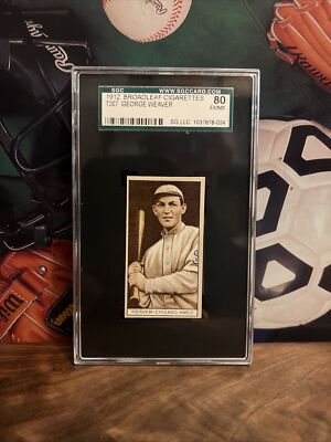 1912 T207 George Buck Weaver Broad Leaf Back SGC 6 Highest Pop 1 Black ...