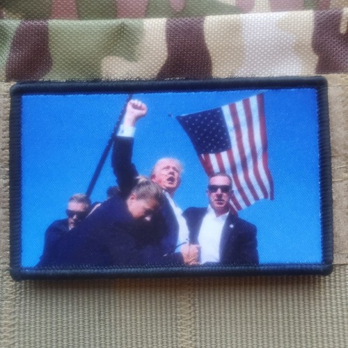 ICONIC TRUMP FIGHT FIGHT FIGHT Tactical Morale Patch Hook and Loop | eBay