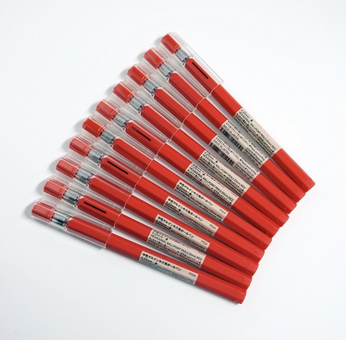 Muji Gel Ink Red Hexagonal Ballpoint Pen 0.25mm 10 pcs Japan Rare New ...