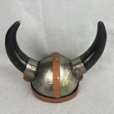 Viking Warrior Horned Metal Helmet Custom Skull Cap Hand Crafted ...