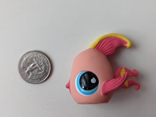 Authentic Littlest Pet Shop LPS #643 Angel Fish OCEAN Pink Yellow Blue ...