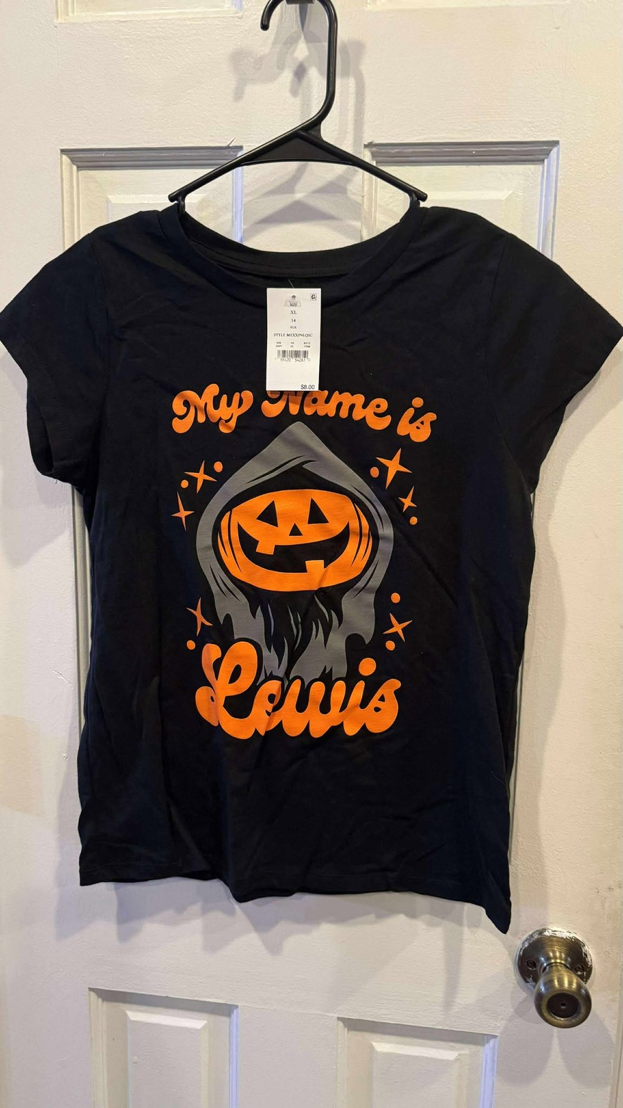 Lewis The Pumpkin Ghoul My Name Is Lewis Shirt Kids Size XL 14 | eBay