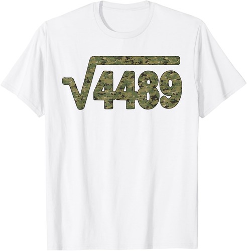 6 7 Army Pattern Meme Square Root 4489 Slang Math Teacher T-Shi ...