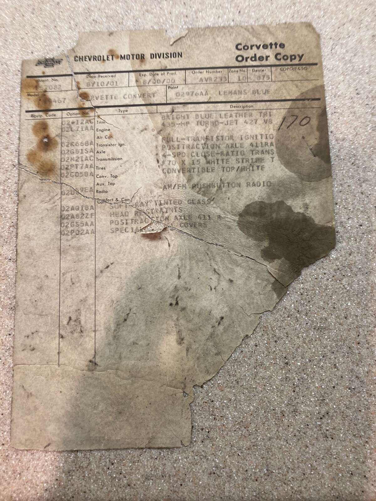 1969 L71 tank sticker on ebay - CorvetteForum - Chevrolet Corvette ...