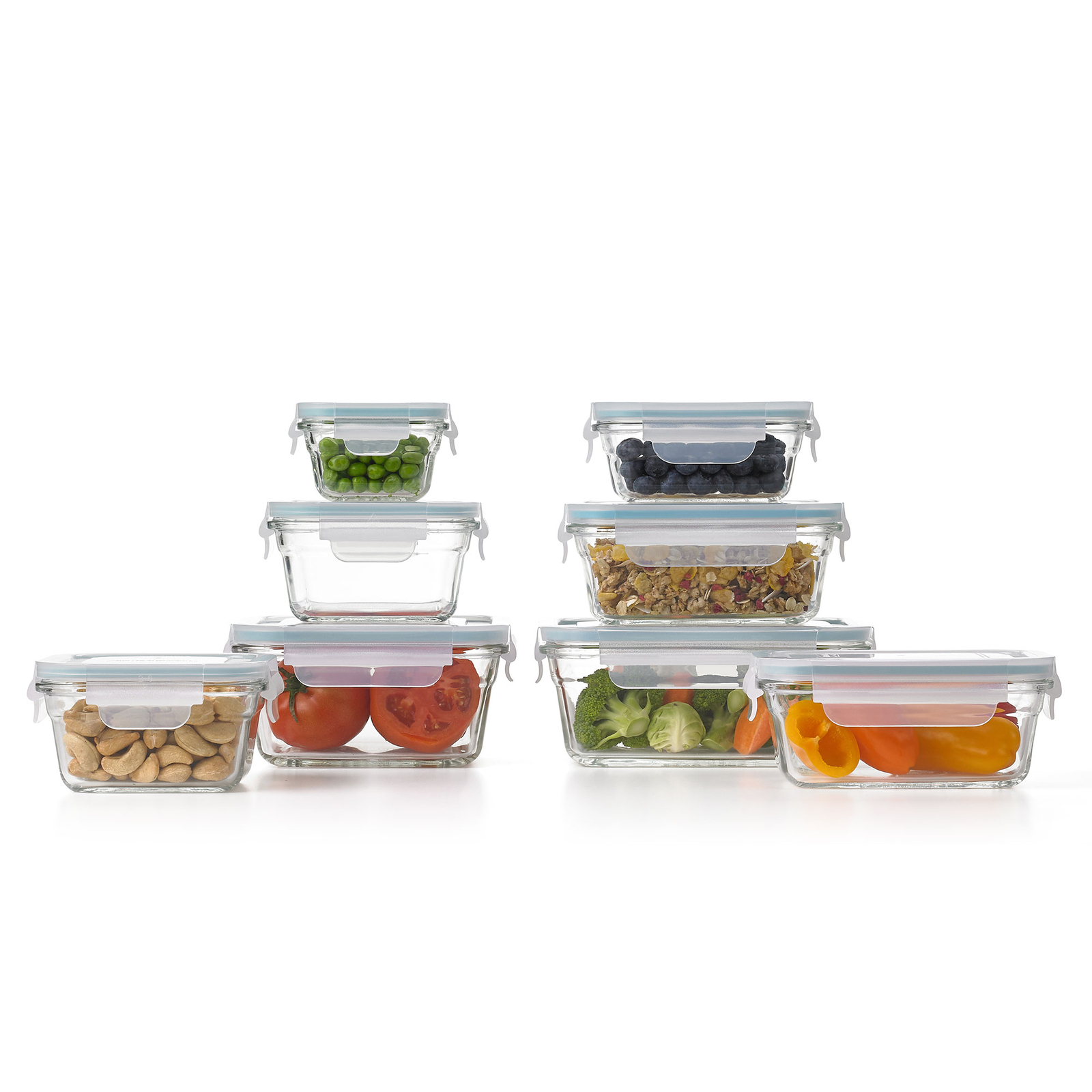 Glasslock Tempered Glass Food Storage Containers with Locking Lids, 16 ...