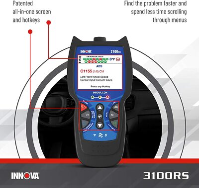 INNOVA 3100RS SCANNER DIAGNOSTIC SCAN TOOL CODE READER OBD2 CAN ABS SRS ...