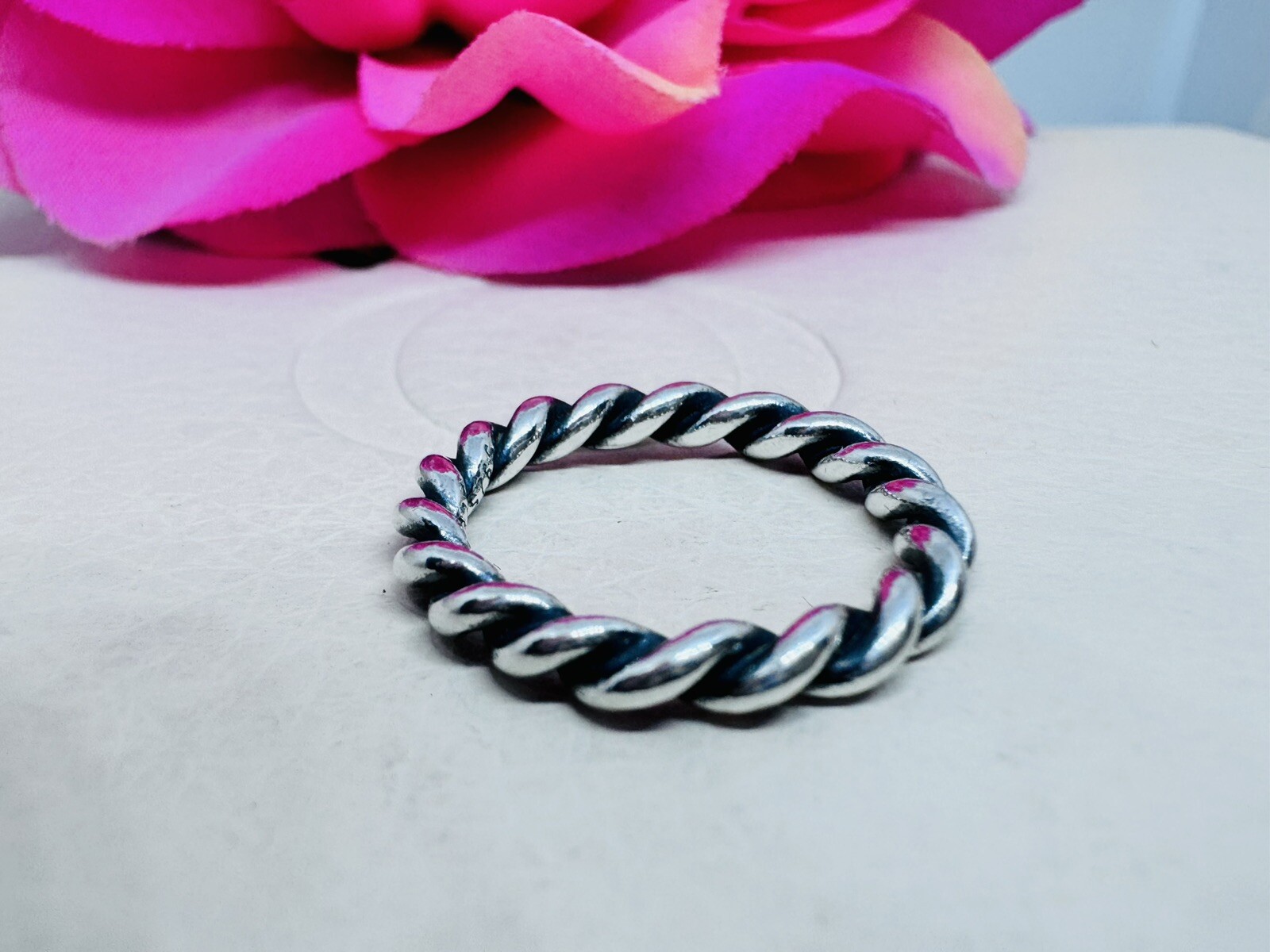 Pandora Silver Twist Rope Ring Stacker Sterling Silver .925 #190602 ...