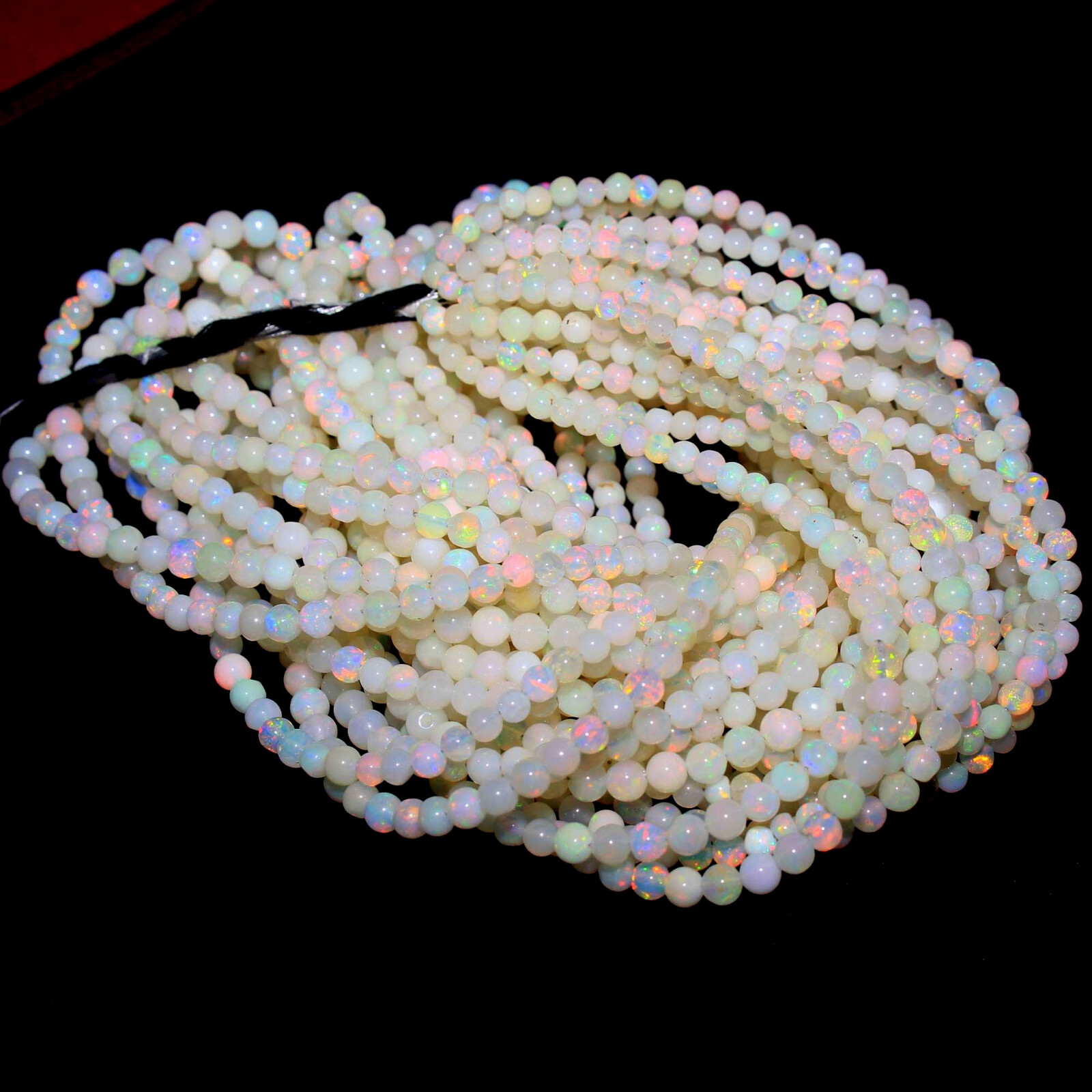4-5mm Natural Ethiopian Multi Fire Opal Beads Smooth Opal Balls beads ...