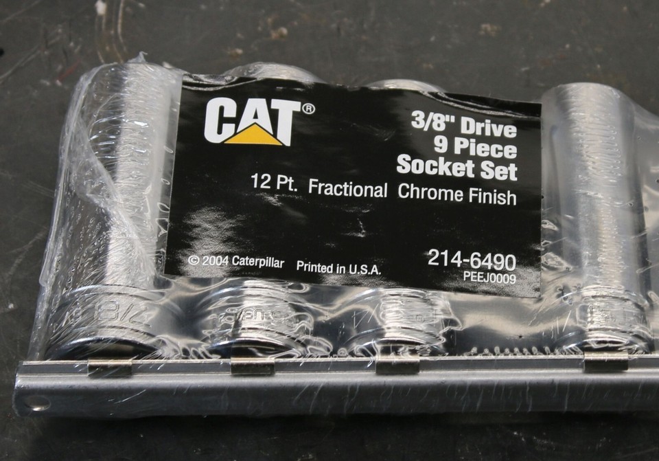 CAT Caterpillar 214-6490 9 pc Socket Set 3/8 Drive DEEP 3/8" - 7/8" 12 ...